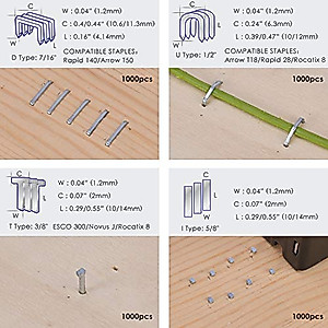 Upholstery Staple Gun Heavy Duty, YEAHOME 4-in-1 Stapler Gun with 4000 Staples, Manual Brad Nailer Power Adjustment Stapler Gun for Wood, Crafts, Carpentry, Decoration DIY