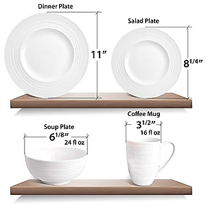 Divitis Home Infinity bone china dinnerware set 16pcs, Round Plates (Soup Bowls, Dinner Plates, Salad Plates), Dinnerware Sets, Dinner Plates, Plates and Bowls Sets (Infinity)