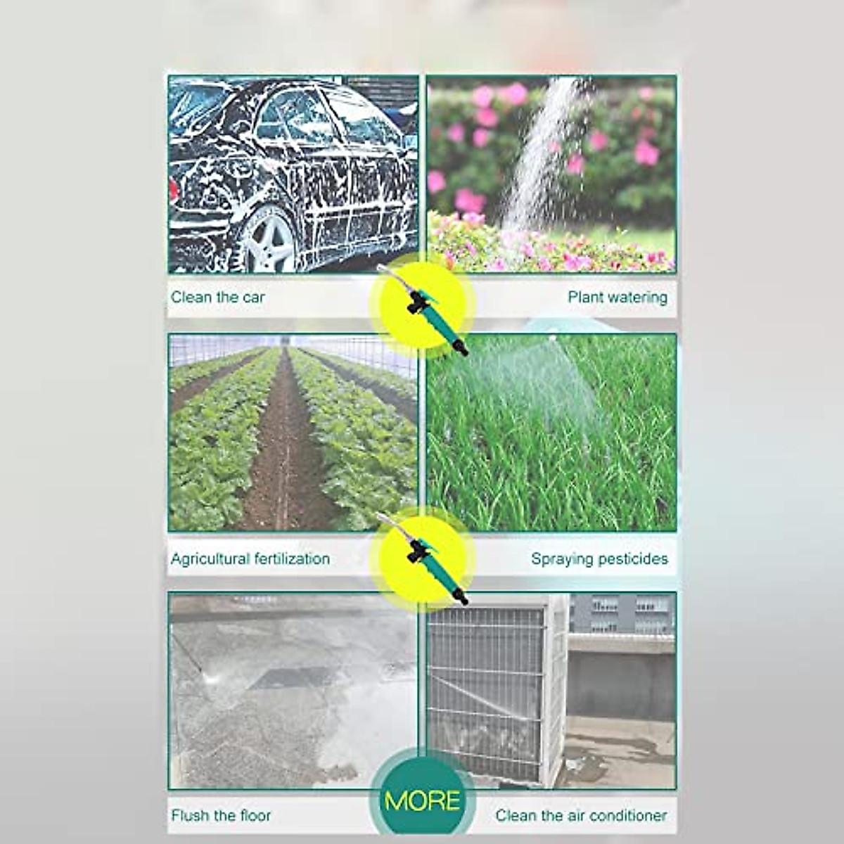 High Pressure Power Washer 2 In 1 High Pressure Washer High Pressure Cleaning Tool High Pressure Water Metal Water High Pressure Power Garden Car Care Products Chemical Guys (B, One Size)