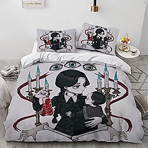 AKARDO Wednesday TV Girl Duvet Covers Soft Microfiber Washed Duvet Cover Set 3 Pieces with Zipper Closure,Beding Set (11,Twin (68"x86"))