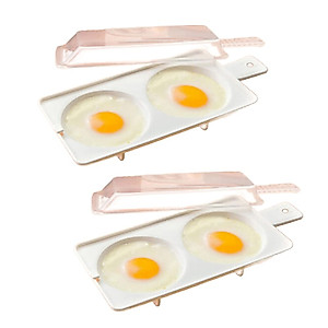 2 Pack Microwave Egg Poacher, Egg Cooker Poacher with 2 Cavity Egg Boiler Boil Steamer Kitchen Tool