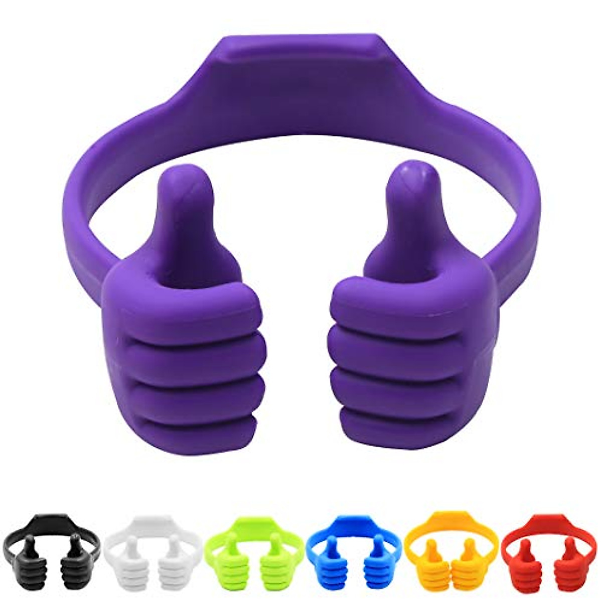 Honsky Thumbs-up Cell Phone Stand, Pack of 7, Universal Flexible Multi-Angle Cute Desk Desktop Phone Holder, Compatible with Android Switch Nintendo Tablet, Assorted Colors, Bundle