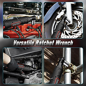 PULITUO Cordless Electric Ratchet Wrench 3/8"，12V Power Ratchet Wrench Tool, 40 Ft.Lbs, 300RPM, Power Ratchet Driver, Include Lithium-Ion Battery and Charger