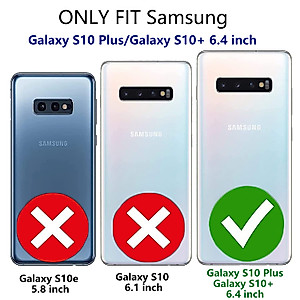 Samsung Galaxy S10 Plus Case Samsung Galaxy S10+ Case Military Grade Built-in Kickstand Case Holder Armor Heavy Duty Shockproof Cover Protective for Samsung Galaxy S10 Plus Phone Case (Blue)