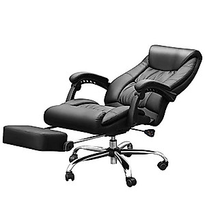 Duramont Reclining Leather Office Chair - High Back Executive Chair - Thick Seat Cushion - Ergonomic Adjustable Seat Height and Back Recline - Desk and Task Chair