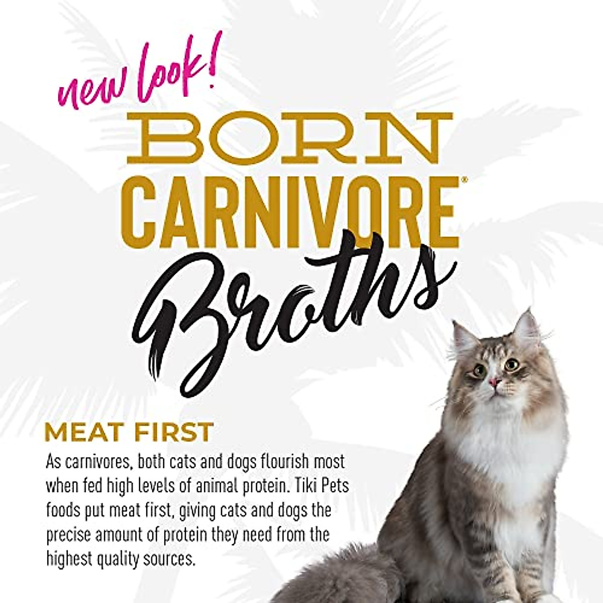 Tiki Pets Born Carnivore Broths Wet Cat Food Topper, Variety Pack 1.3 oz. Pouches (24 Count)