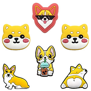 Yalexqiu Dog Shoe Charms for Clog Shoes Decoration:Dog Charms for Shoes Puppy Pet Shoe Charm for Kids Adults Dog Lover, PVC Shoe Charm Accessories Decoration Party Favor Holiday Birthday Gifts,