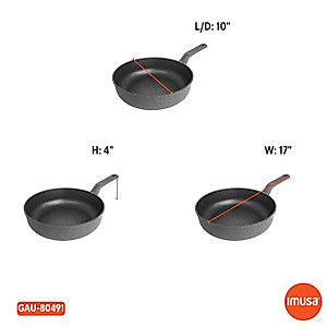 IMUSA 9in Gusto Cast Aluminum Speckled Nonstick Fry Pan with Soft Touch Handle, Gray