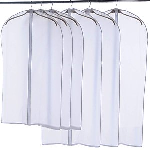 In kds Transparent PEVA Dress Garment Bag Suit Bag with Zipper Pack of 6, 4Medium and 2 Large