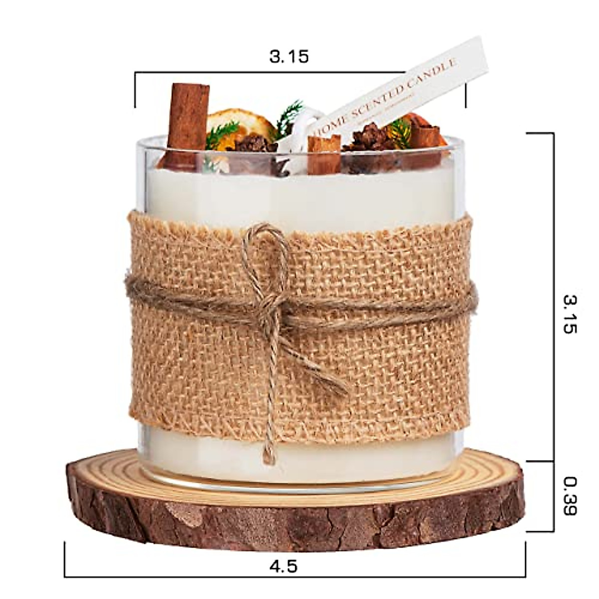 BEWEEN Scented Soy Candles for Home with Pine Cones, Lemon, Cinnamon Decoration - Long Burning Candle for Clearance, Housewarming – Makes Great Gift for Women & Men