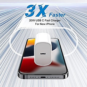 Suzunaus for iPhone Charging Block, 3-Pack 20W USB C Fast Charger Block for iPhone 14/14 Plus/14 Pro/14 Pro Max 13 12 11 SE XS XR X, PD USBC Charging Plug Cube Type C Wall Power Adapter Brick Box