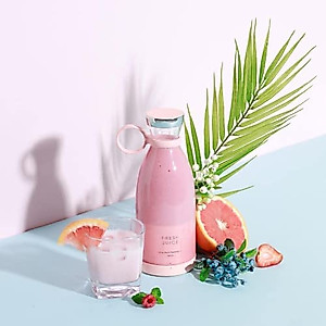 Portable Mini Blender for Fresh Juice, Smoothies, Shakes, Personal Blender with Rechargeable USB (Pink)