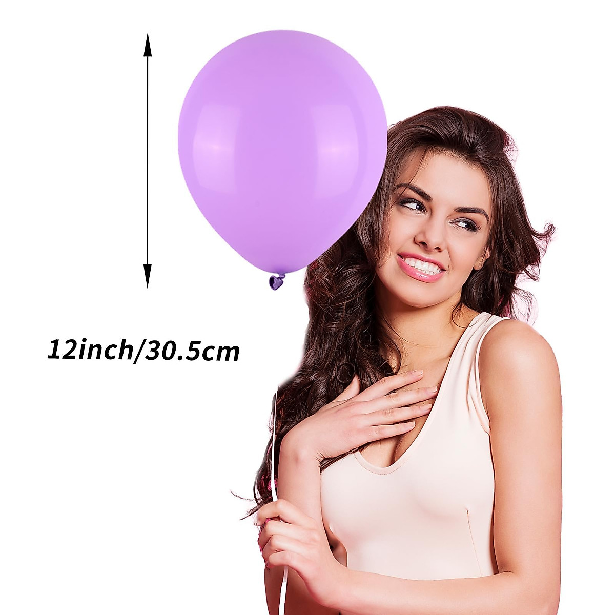 Purple Party Balloons Set, 12inch Lavender Balloons Pastel Purple Lilac Balloons Purple Metallic Confetti Purple Balloons For Girls Birthday Baby Shower Bridal Wedding Party Decorations