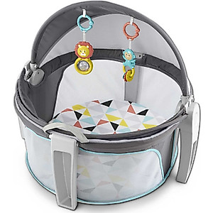 Fisher-Price Portable Bassinet and Travel-Play Area with Baby Toys, Indoor and Outdoor Use, On-the-Go Baby Dome, Windmill
