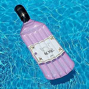 Swimline Bottle of Rose and Beer Mug Swimming Pool Floats Combo Pack