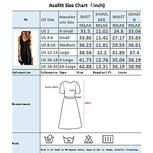 Acelitt Womens Ladies Casual Summer 2025 Fashion V Neck Sleeveless Button Down Dresses Elastic Waist Pleated Mini A-Line Swing Dress Gray Medium