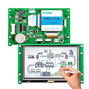 4.3 Inch HMI Color TFT LCD Display Module with Touch Screen + Controller Board + Program for Instrument or Arduino(4.3 Inch, YTVI043WT-01)