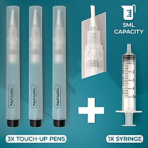 Paint Touch Up Pens Refillable - 5ml Touch Up Paint Pens for Walls | Pack of 3 Touch Up Paint Pen | Refillable Paint Pen for Touch Ups | Cabinet Touch Up Paint |Perfect Paint Touch Up Pen with Syringe