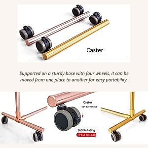 SHE'S DAZZLED SD Gold Clothing Rack, Rolling Clothes Rack, Boutique Clothing Rack, Clothes Rack Heavy Duty with Wheels (Rose Gold)