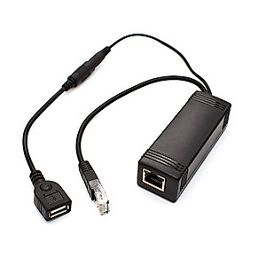 Micro USB Active 5 Volt IEEE 802.3af PoE Splitter for Remote USB Power Over Ethernet to Tablets, Dropcam, Nest Cam or Raspberry Pi, Use with 10/100M PoE Switches or PoE Injector