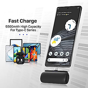 Power Bank Portable Charger 5500mAh 20Wh Ultra Compact Backup Charger,USB C Mini Small Fast Charging Power Bank Battery Pack,for Type C Android Phones Samsung Galaxy S21,Note 20,LG,Google Pixel, etc