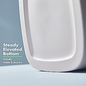 kiuetsa Bathroom Trash Can, Small Garbage Can for Bathroom, Kitchen, Office, Bedroom, Stylish Modern Indoor Plastic Waste Basket, 3.4 Gallon/13 Liter, Grey