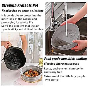 Buddeez foldable air fryer liner, silicone pot, air fryer liner basket, reusable air fryer basket, food safety air fryer oven accessories (7.5 inches [3 to 5 quarts]…