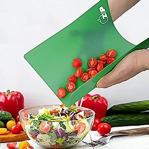 ZVP Flexible Plastic Cutting Board Mats Set of 8, Colorful Chopping Boards with Food Icon for Kitchen, BPA Free, Non-Slip Back, Dishwasher Safe, Non Porous