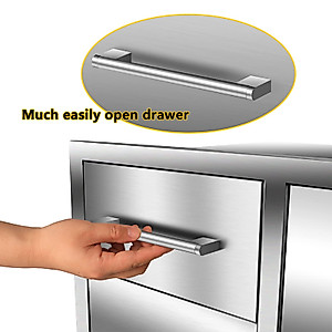 Globamboo Outdoor Kitchen Drawer Combo, BBQ Access Trash Drawer Combo with Stainless Steel, Outdoor Kitchen Trash Drawer for BBQ Island, Grilling Station, Outside Cabinet (28" W x 19.6“D x 20.1" H)