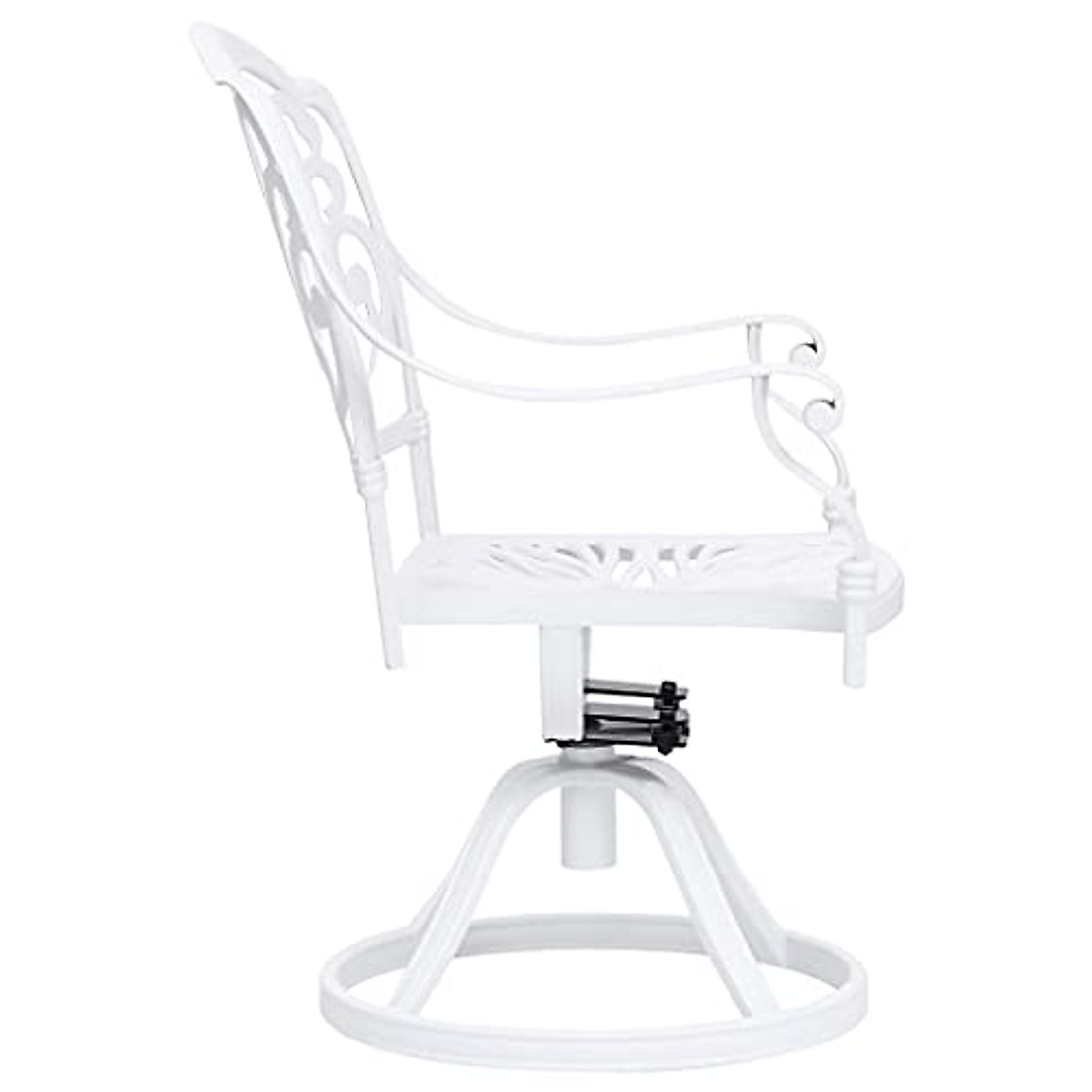 vidaXL 2X Swivel Patio Chair Garden Backyard Balcony Terrace Outdoor Dining Dinner Lounge Seating Chairs Home Furniture Cast Aluminum White