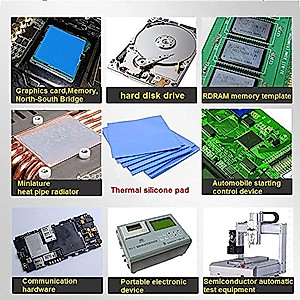 OwlTree 4 Pack Thermal Pad,100x100mm 0.5mm 1mm 1.5mm 2mm Highly Efficient Thermal Conductivity 6.0 W/mK,Heat Resistant Silicone Thermal Pads for Laptop Heatsink CPU GPU SSD IC LED Cooler