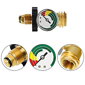 Generep 2 Pack Upgraded Gas High-Pressure Gauge Propane Tank Gauge with POL Connection for 5-100lb Propane Tank, Stay Accurate at Different Temperatures