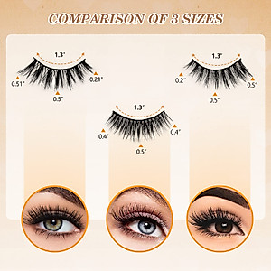 ONAFI False Eyelashes Mink Lashes Fake Natural Look Eyelashes Fluffy Long Wispy Eyelash [12 Pairs Pack-3 Styles]