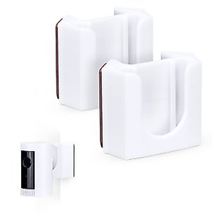 Corner Wall Mount for Ring Indoor (2 Pack) Security Camera - Adhesive Holder, No Hassle Bracket, Strong 3M VHB Tape, No Screws, No Mess Install (White) by Brainwavz