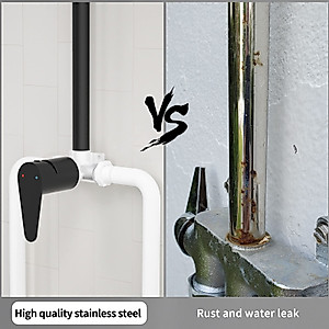 Outdoor Shower Stainless Steel Exposed Shower Head Kit, Environmentally Friendly Faucet, Shower Head Outdoor Backyard Poolside Beach Pool Spa for Easy Installation, Matte Black