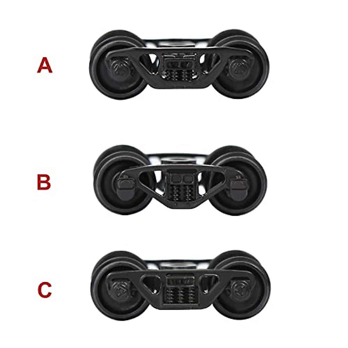 12pcs Model Train Bogie with Plastic Wheels 1:87 HO Scale 33" Model Railway Accessories (Style A)