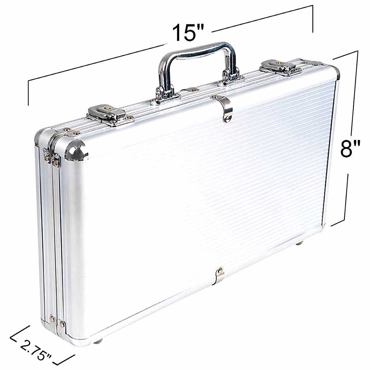 Gamie Poker Set in Aluminum Case, Casino Poker chip Kit with 300 Chips, 2 Decks of Playing Cards, 5 Dice, and 1 Deluxe Case, Fun Game Night Supplies, Best Poker Gifts for Teens and Adults, Black