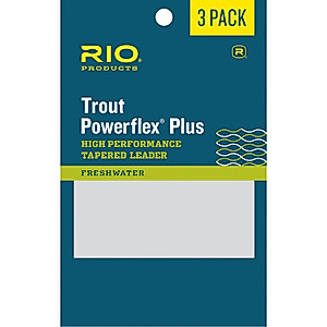 RIO Fly Fishing Power flex-Plus 7.5' 3X Fishing Leaders, Clear, Pack of 3