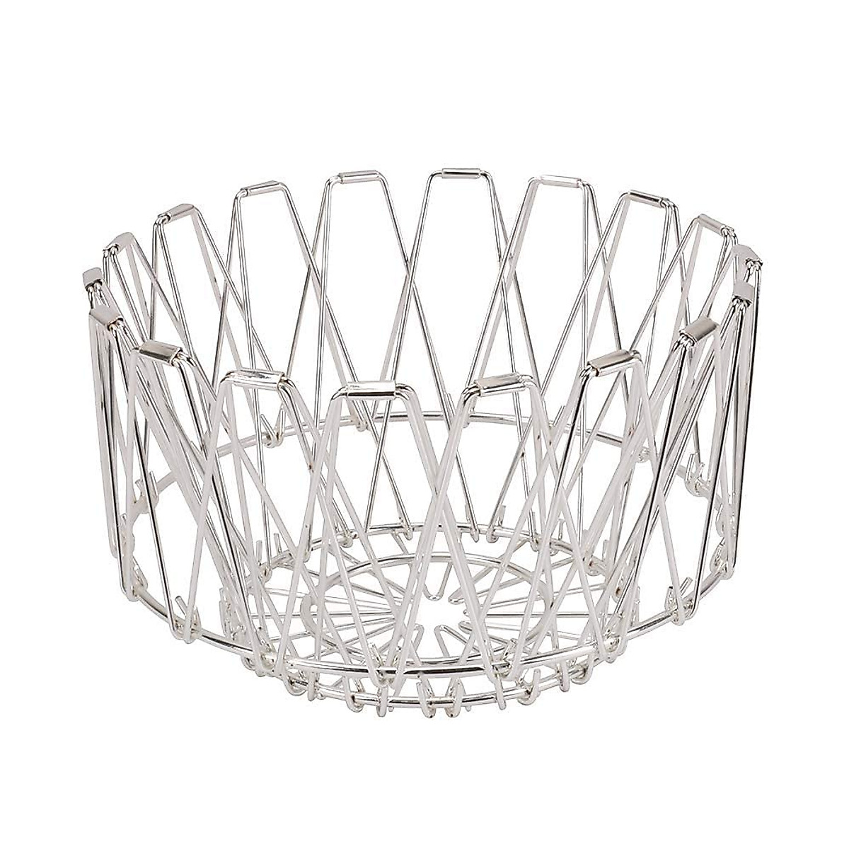 G&D GD Fruit Basket Stainless Steel Wire Fruit Bowl Vegetables Kitchen Utensil Holder Fruit Bowl Foldable Vegetable Tray Deformable Wire Fruit Basket and Serving Multipurpose for kitchen Living room