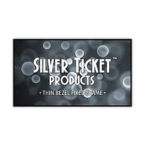 Silver Ticket Products S7 Series 6 Piece Thin Bezel Home Theater Fixed Frame 4K/8K Ultra HD, HDTV, HDR & Active 3D Projection Screen, 16:9 Format, 100" Diagonal, UST Material S7-169100-UST