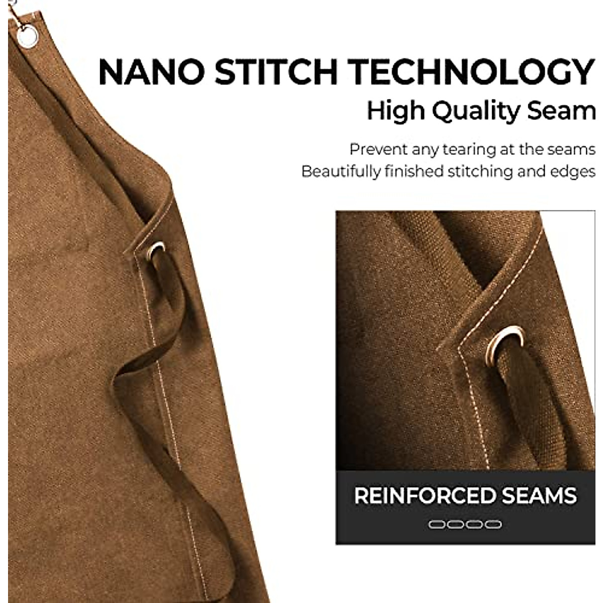 carrotez Chef Apron, Waterdrop Resistant Cotton Canvas Cross Back Adjustable Apron, M-XXL