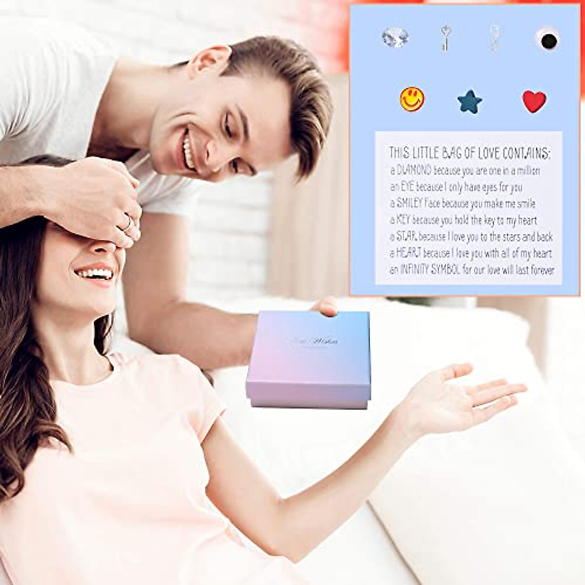 Anniversaries Gifts for Him, Anniversaries Gifts for Her, Couples Gifts, Birthday Gifts for Boyfriend, I Love You Gifts, Fun Little Bag Of Love, Little Keepsake, Cute Meeting Gifts for Boyfriend