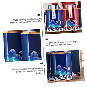 1pc Tea Tin Can Decorative Candles Storage Jars with Lids Tea Containers Chinese Tea Tins Condiment Containers Round Tea Tins Storage Storage Canister Decorative Tea Can Mini