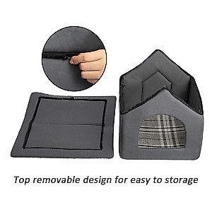 Hollypet Cozy Pet Bed Warm Cave Nest Sleeping Bed Puppy House for Cats and Small Dogs, Gray