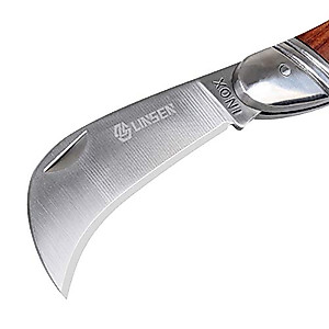 Linsen-outdoor Pruning Knife,Grafting Knife, Stainless Steel Garden Budding Knife, Folding Pocket Knife for Grafting Multi Cutting Tool, Weed Bushes Branches Mushroom Diggig Knife