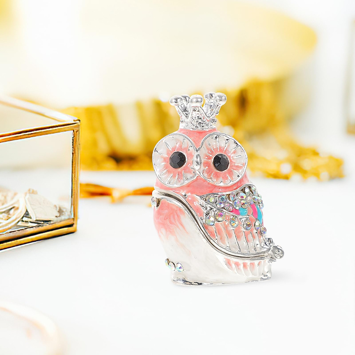 IMIKEYA Box Ring Storage Box Storage Case Trinket Organizer Owl Trinket Case Ring Organizer Jewelry Organizer