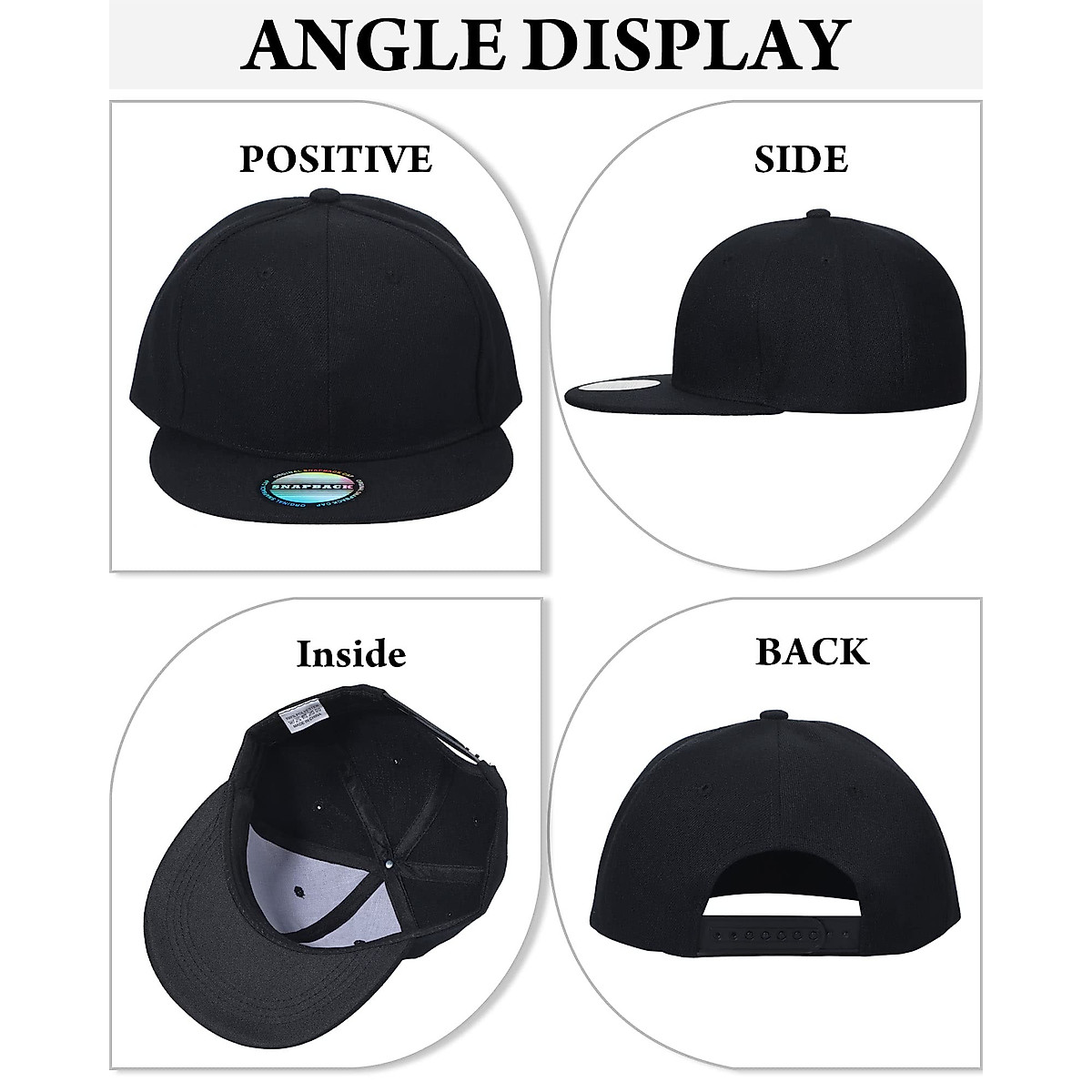 JaGely 15 Pack Snapback Hats for Men Hip Hop Style Hats Solid Baseball Hats Adjustable Snapback Cap Flat Brim Baseball Caps(Mixed Colors)