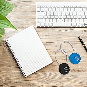 CROMLL 2 Pack Combination Lock 3 Digit Outdoor Waterproof Padlock for School Gym Locker, Sports Locker, Luggage，Fence, Toolbox, Gate, Case, Hasp Storage (Black&Blue)