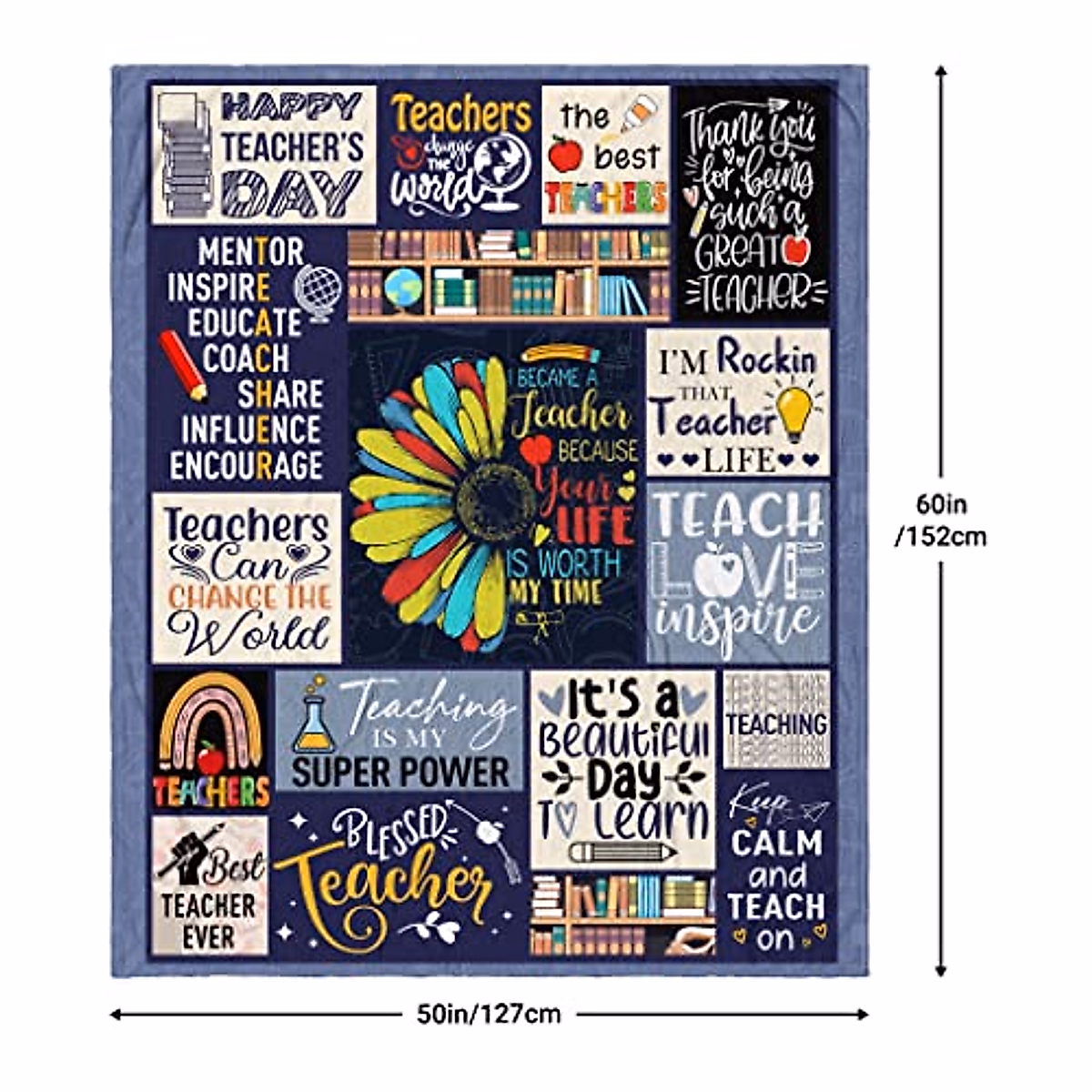 KOLVIIV Teacher Gifts for Women - Teacher Appreciation Gifts for Women/Men - Best Teacher Gifts for Women - Gifts for Teachers - Teachers' Day Gifts Blanket 50"x60"