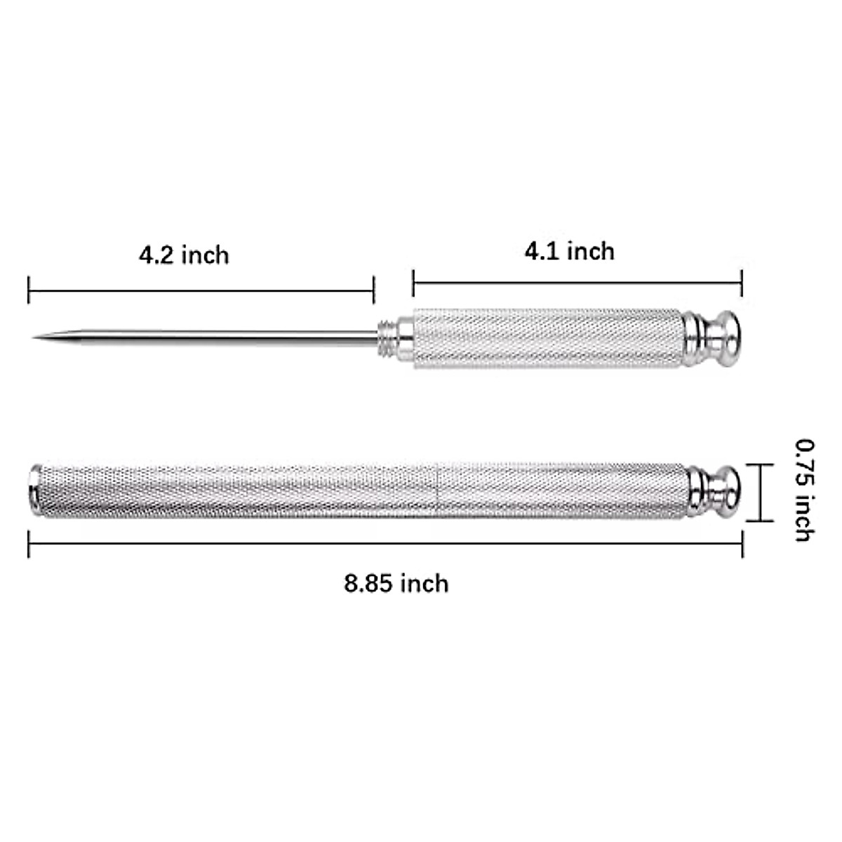 MUMIAO Ice Picks Aluminium Alloy Handle Stainless Steel Knife With Safety Cover Ice Tool Kitchen Tool for Restaurant Bar Home (Silver)